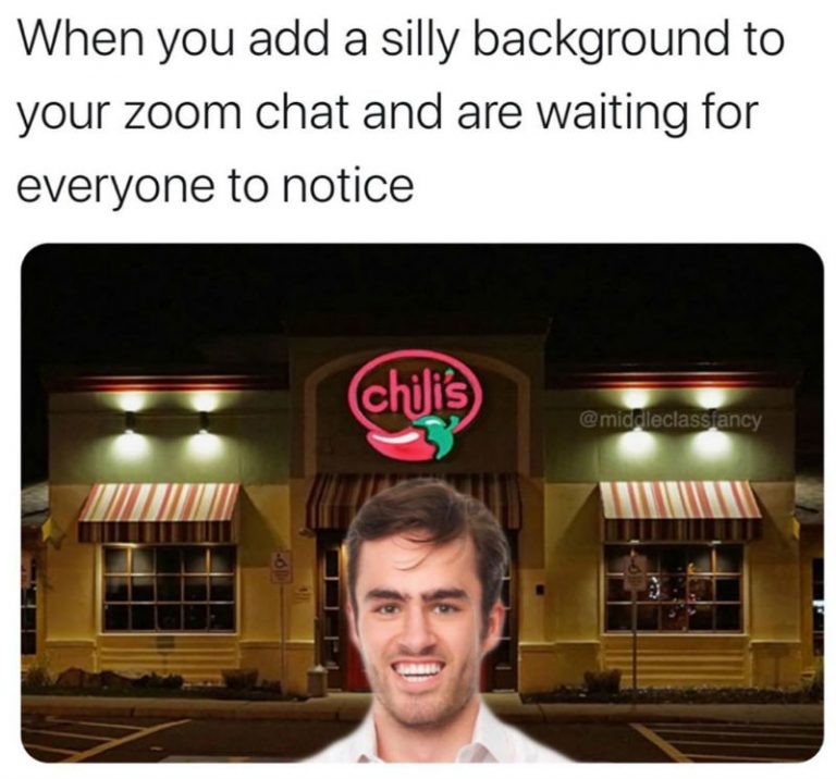 When You Add A Silly Background To Your Zoom Chat - Meme - Shut Up And ...