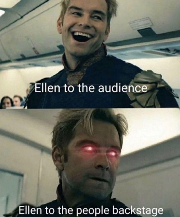Ellen To The Audience Vs Ellen To The People Backstage - Meme - Shut Up ...