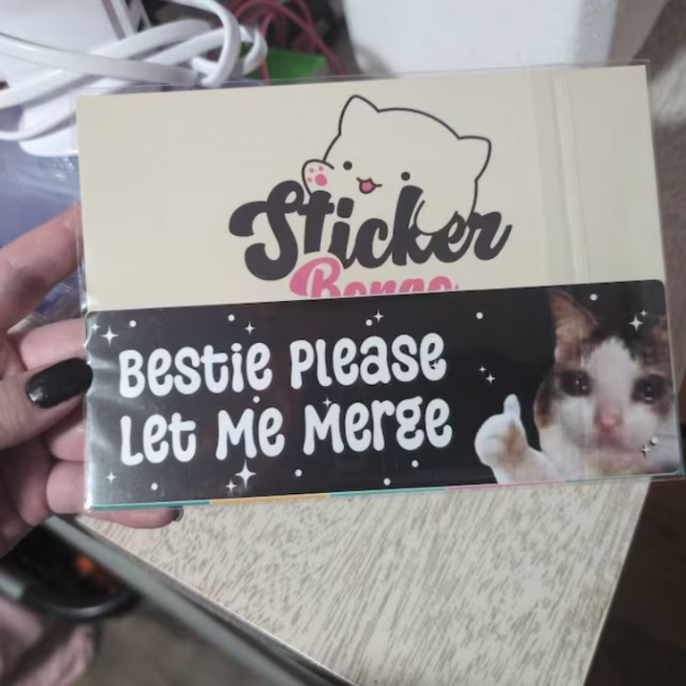 Sad Cat Bestie Please Let Me Merge Funny Bumper Sticker - Shut Up And ...