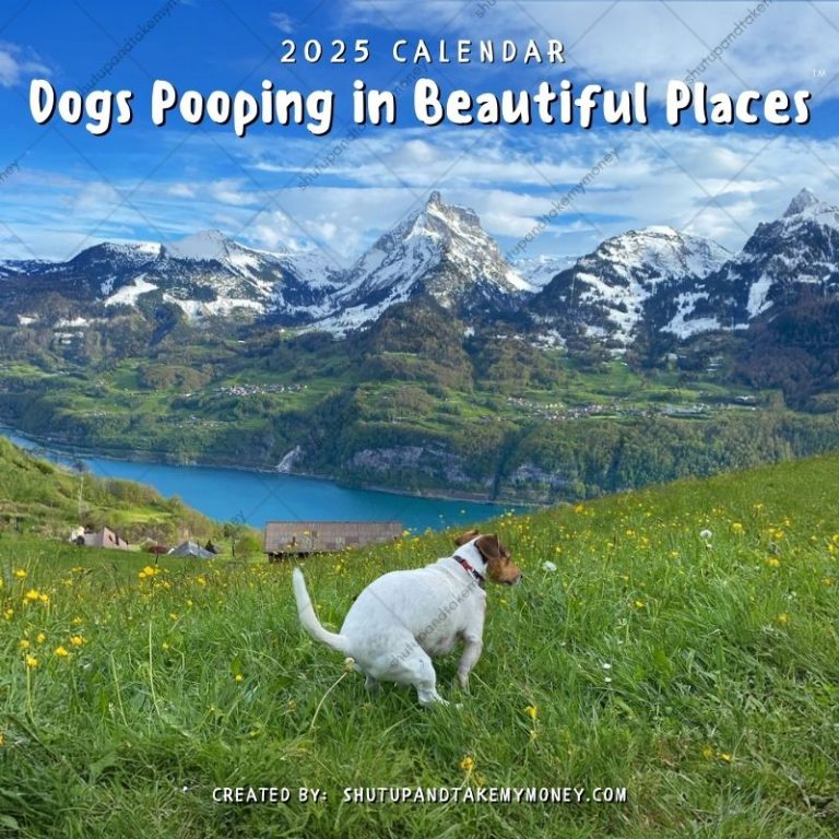 Dogs Pooping In Beautiful Places™ 2025 Calendar - Shut Up And Take My Money